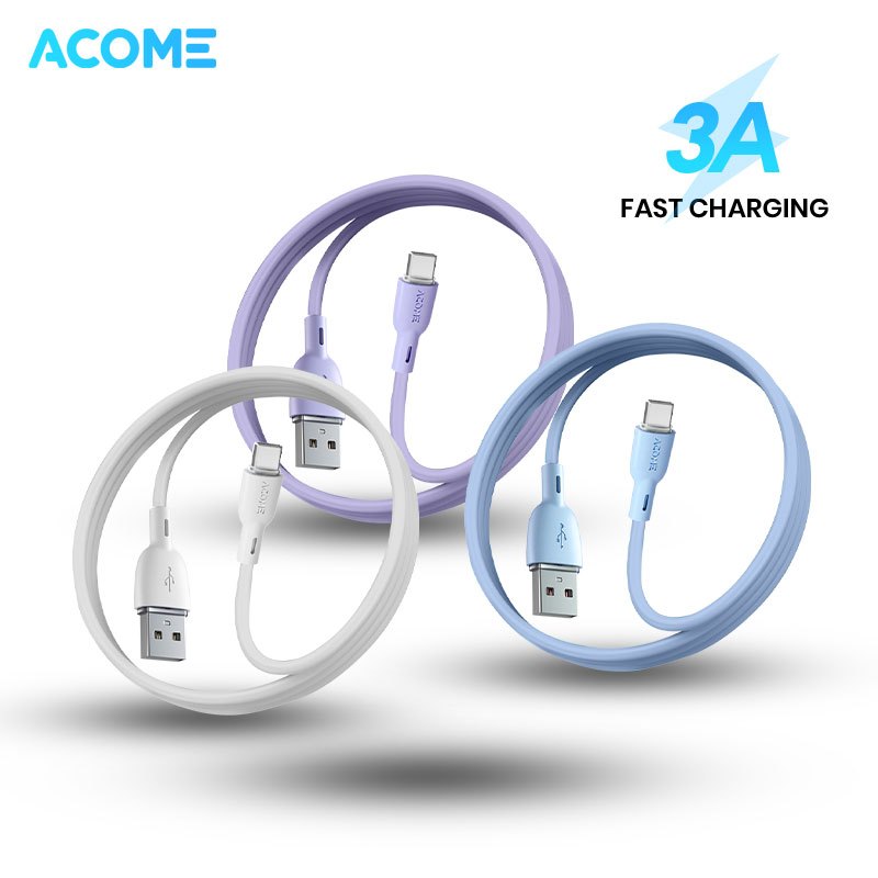 Jual Acome Data Cable Type C Lightning Micro USB Fast Charging 3A 100cm ...