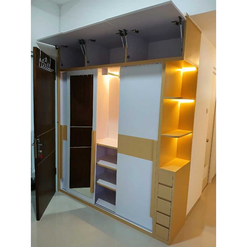 Jual Lemari Pakaian Wardrobe Custom Lemari Kabinet HPL PVC ALUMUNIUM ...