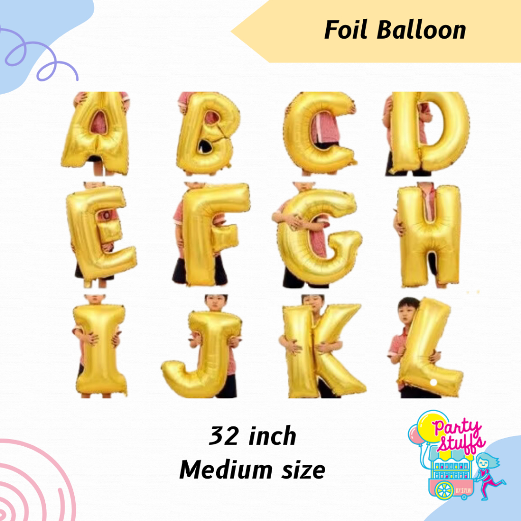 Jual Balon huruf gold 32 Inch / Balon huruf 60-80cm Gold | Shopee Indonesia