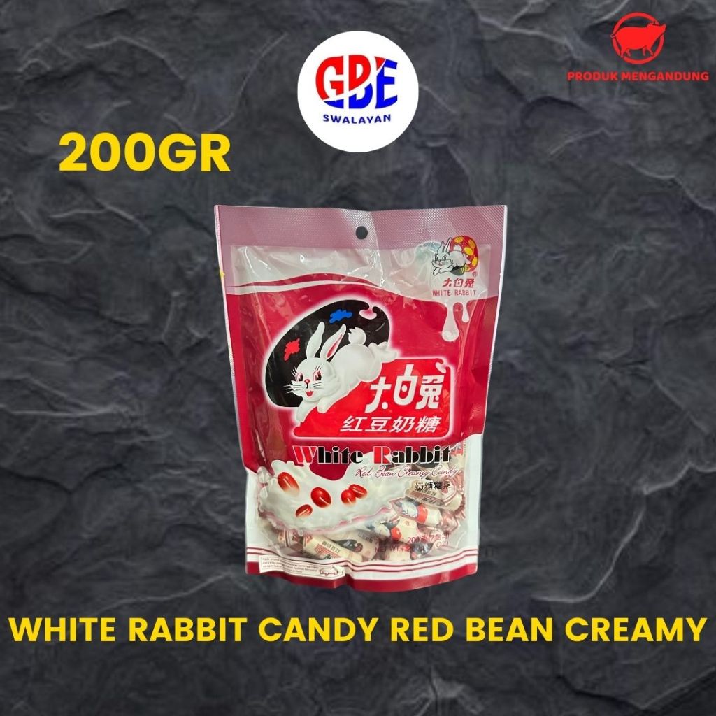 Jual White Rabbit Red Bean Creamy Candy 200gr ( TIDAK HALAL ) | Shopee ...