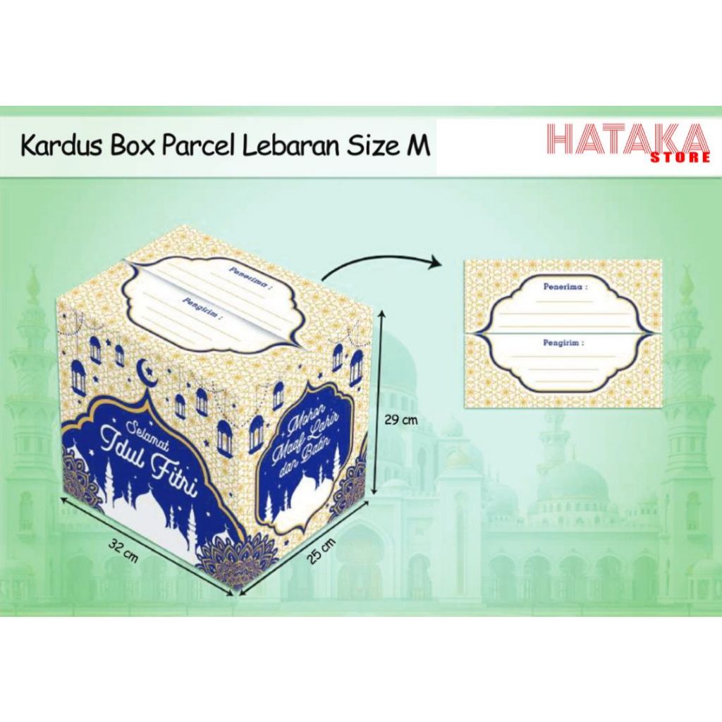 Jual Kardus Box Parsel Lebaran Tebaru 2025 Box Parsel Idul Fitri Hampers Ukuran 32Cm X 25Cm X ...