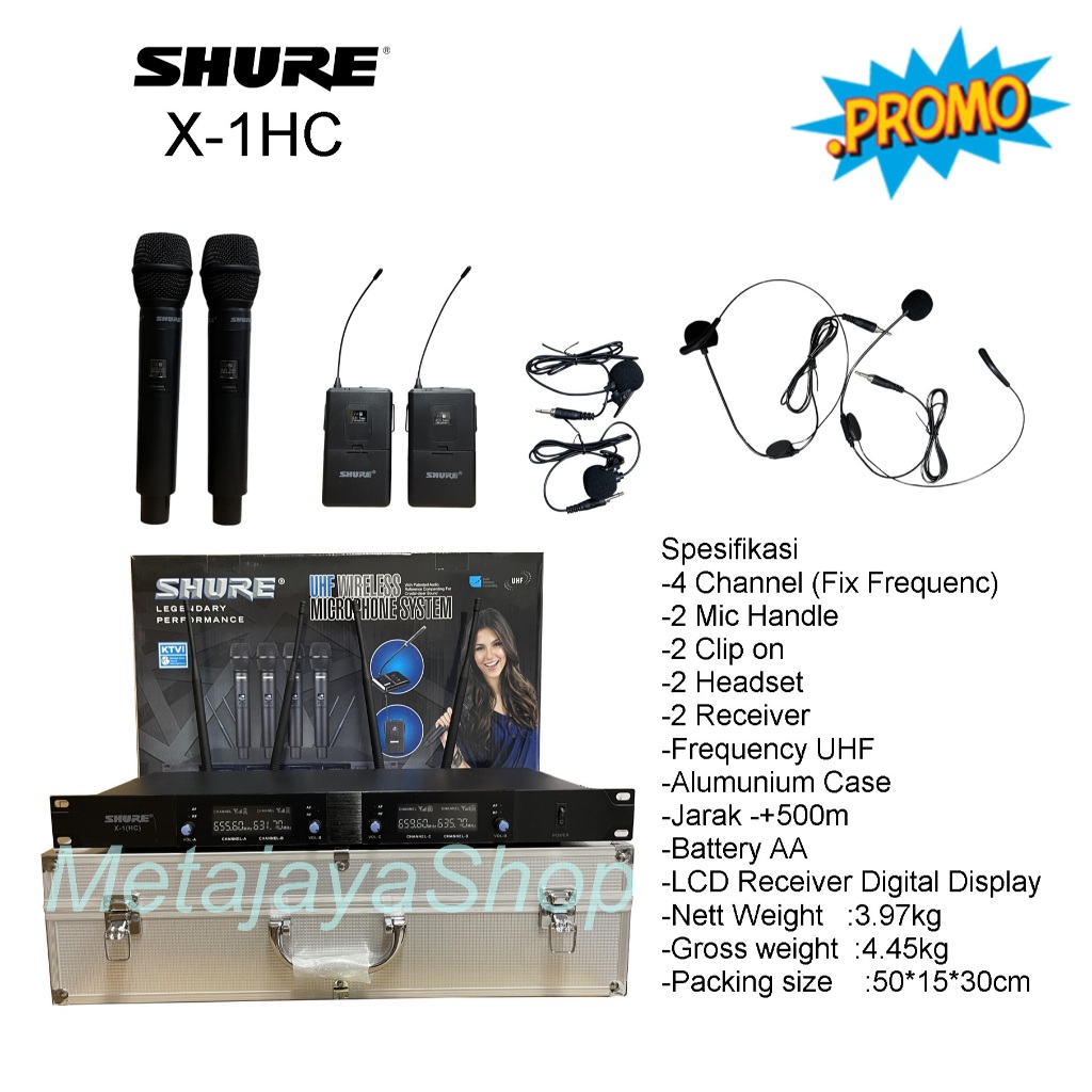Jual Mic Shure Wireless 4 Mic Type X-1HC | Shopee Indonesia