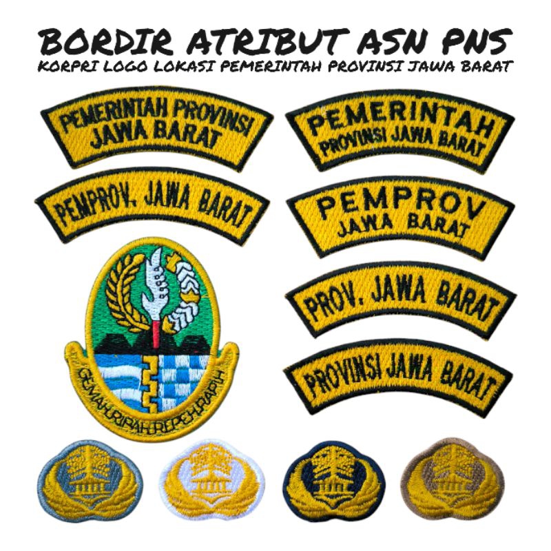 Jual BORDIR ATRIBUT PERLENGKAPAN INSTANSI ASN PNS KORPRI KEMENDAGRI ...