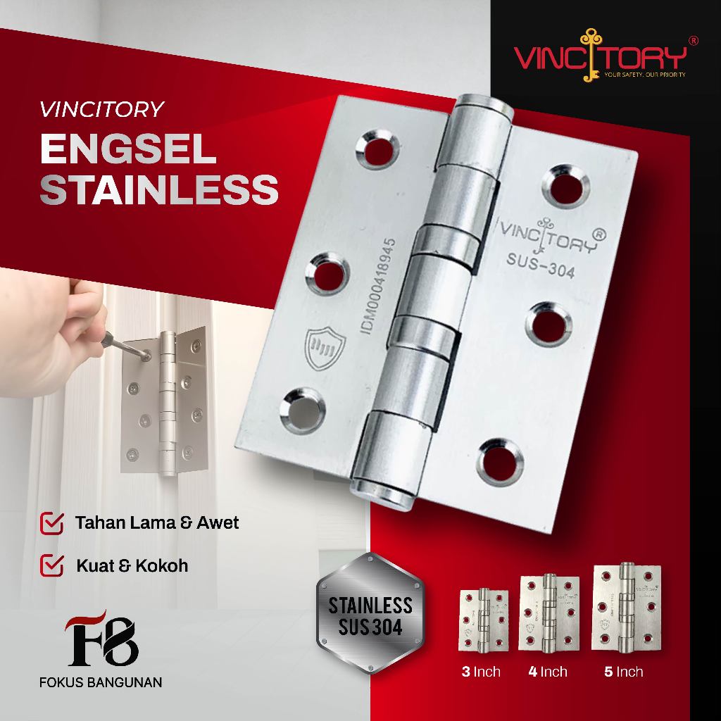 Jual Engsel Stainless 5 Inch 4 inch 3 inch / Engsel Pintu / Engsel Plat ...