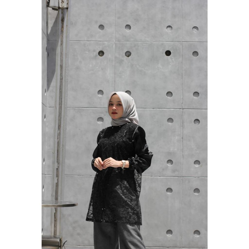 Jual zize tunik outer silang brukat sapto full payet/outfit kondangan ...