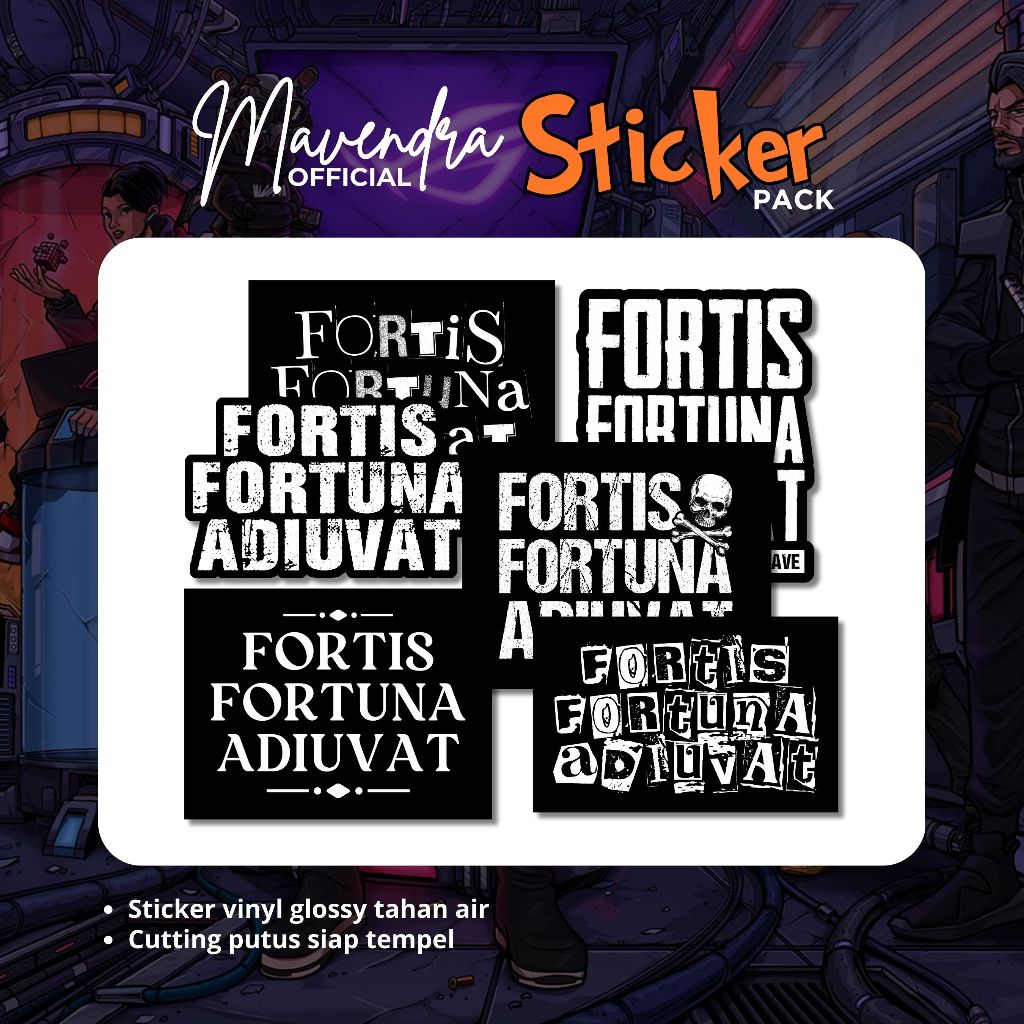 Jual Sticker Pack Fortis Fortuna Adiuvat Satu Pack Dapat 6 Pcs Tahan ...