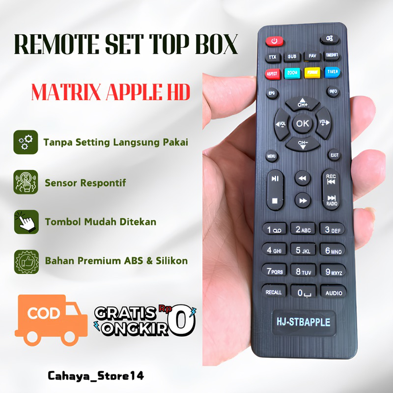 Jual Remot Remote Set Top Box Matrix Apple HD Merah Langsung Pakai ...