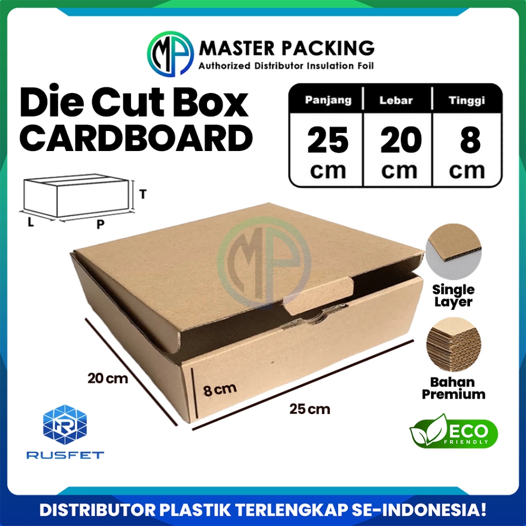 Jual DieCut Box Kardus Packing 25 X 20 X 8CM Rusfet Kotak Box Hampers ...