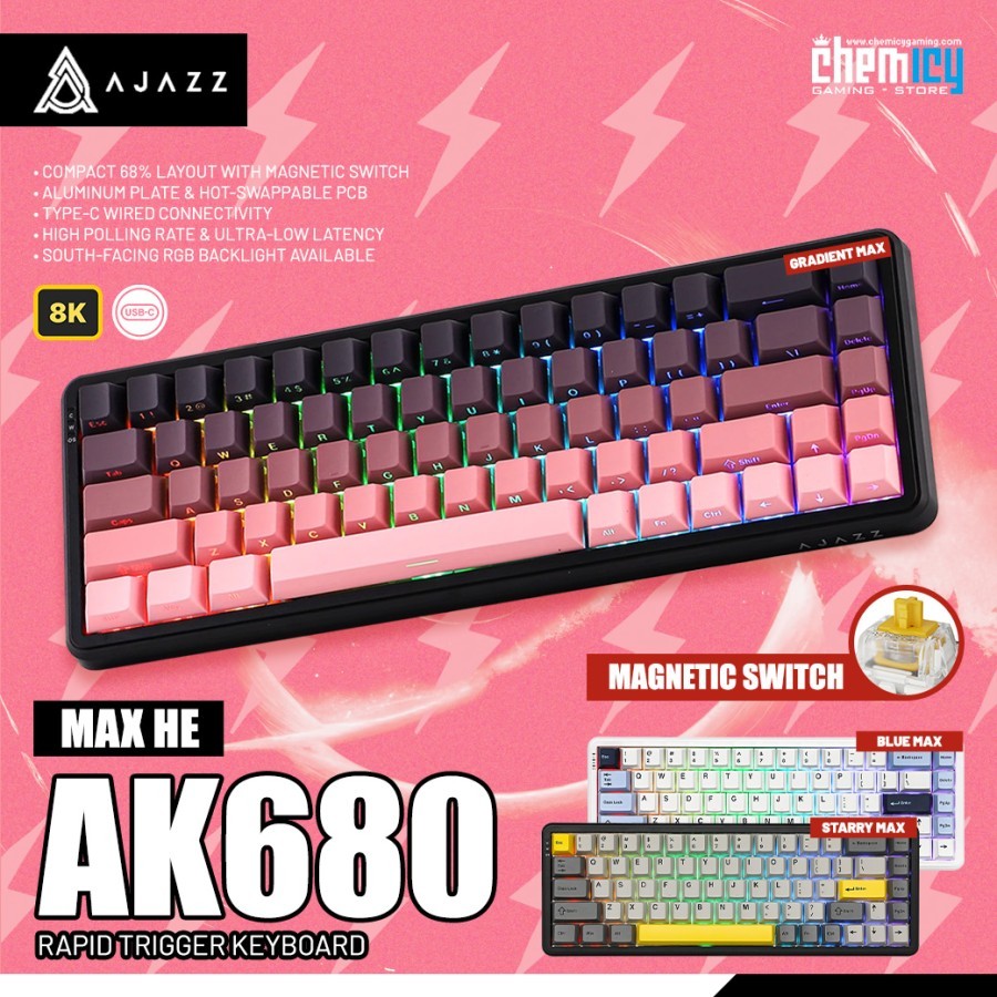 Jual Ajazz AK680 / AK-680 MAX HE Hall Effect Rapid Triger Magnetic ...