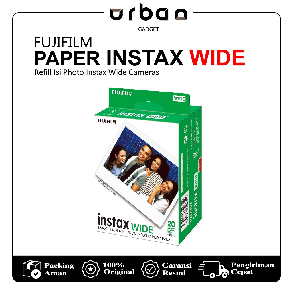 Jual Fujifilm Paper Instax Wide 10x2 Sheet (Isi 20 lembar) Refill ...