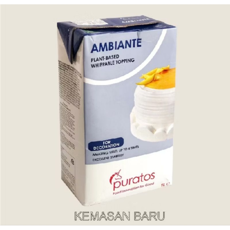 Jual AMBIANTE WHIPPING CREAM PURATOS 1 LITER / TOPPING DEKORASI CAKE ...