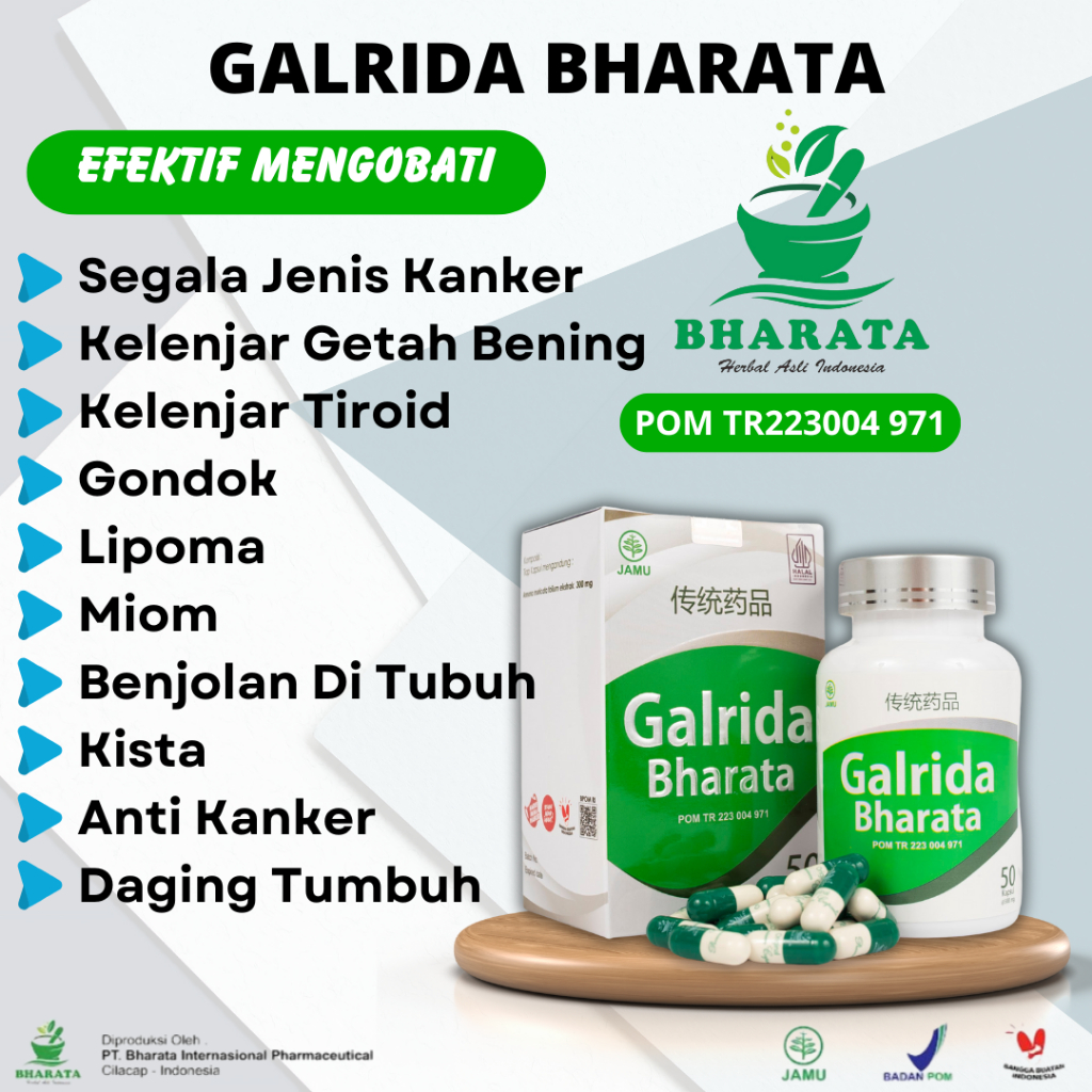 Jual GALRIDA BHARATA Obat Herbal Benjolan Di Tubuh & Tumor, Isi 50 Kapsul @500mg 100% Original ...
