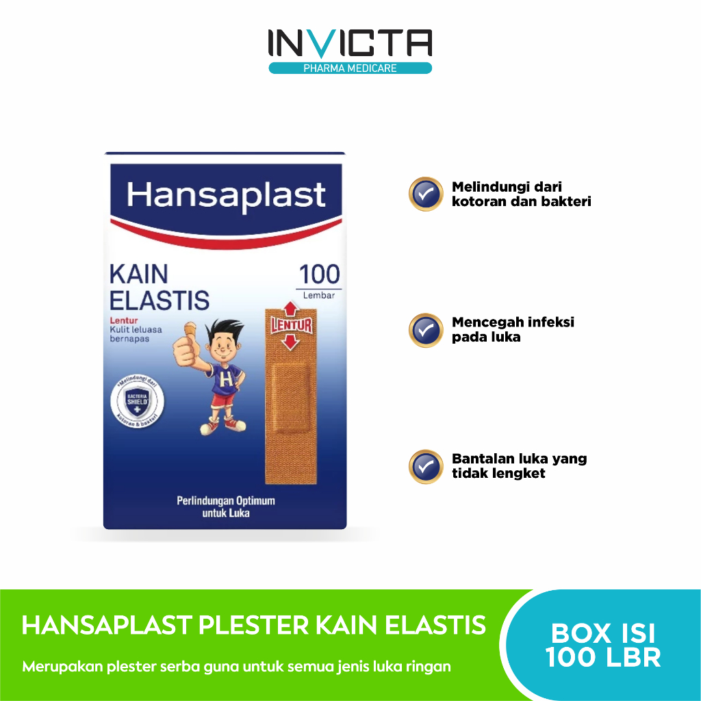 Jual Hansaplast Plester Kain Elastis - Box Isi 100 Lbr | Shopee Indonesia