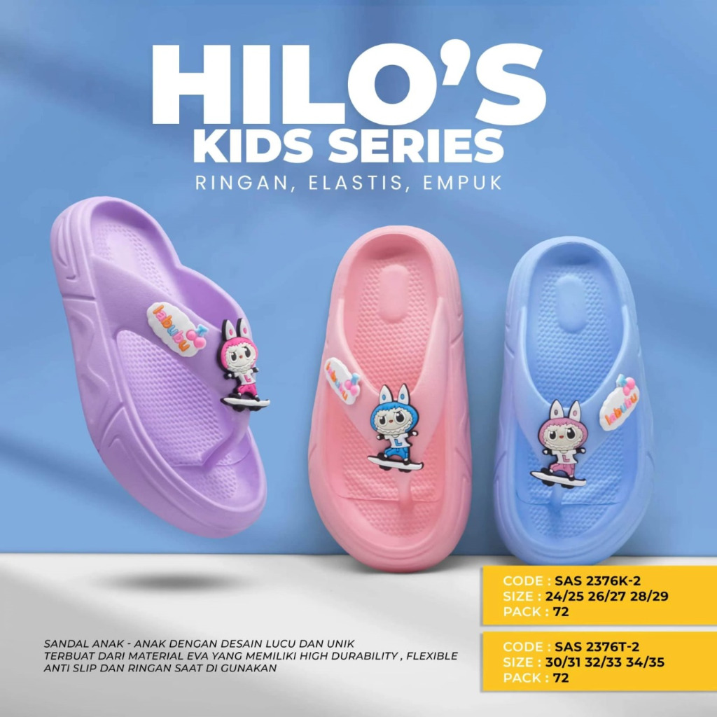 Jual Sendal jepit anak perempuan LABUBU 2376 terbaru ukuran 20-35 ...