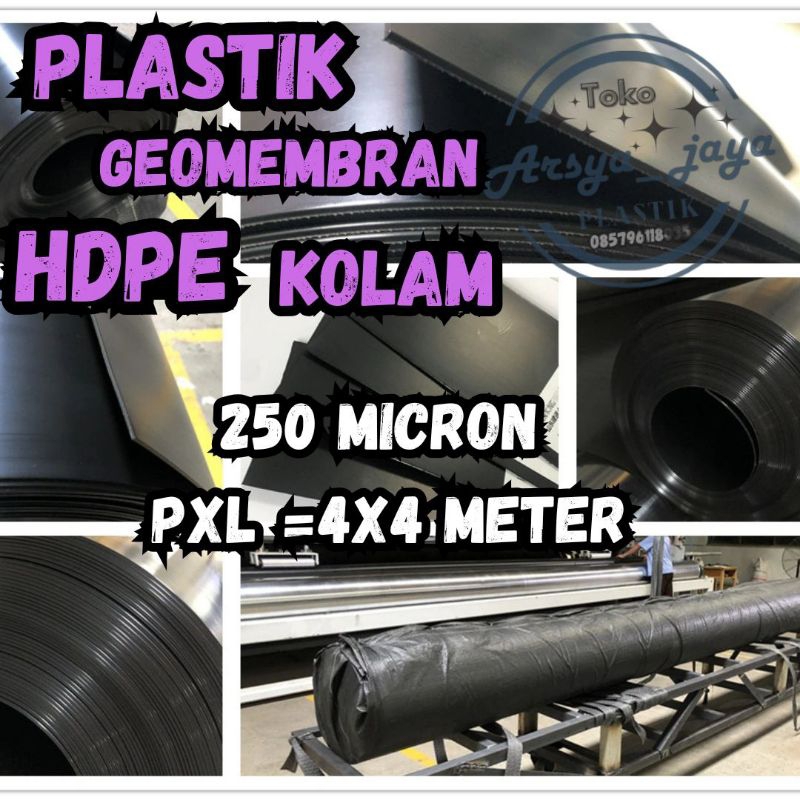 Jual Plastik HDPE geomembran ukuran lebar 4meter panjang 4meter ...