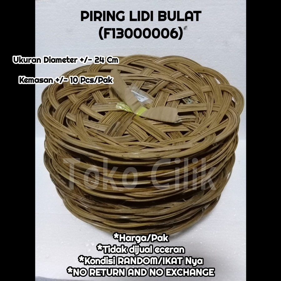 Jual piring+lidi+bulat+piring+plastik+anyaman+wadah+makan+nasi+tumpeng ...