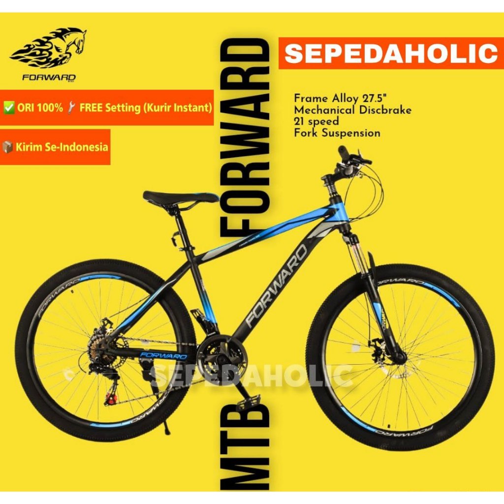 Jual Sepeda Gunung MTB FORWARD MR21 Ukuran 27.5 Inch 21 Speed Rem ...