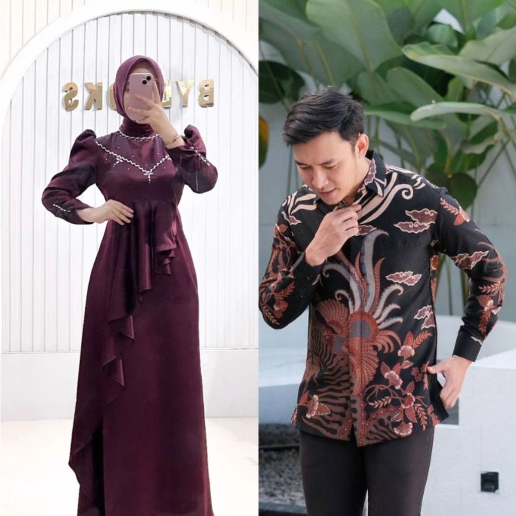Jual JUMBO ADA - KARISMA DRESS COUPLE KEMEJA BATIK DRESS SATIM POLOS ...