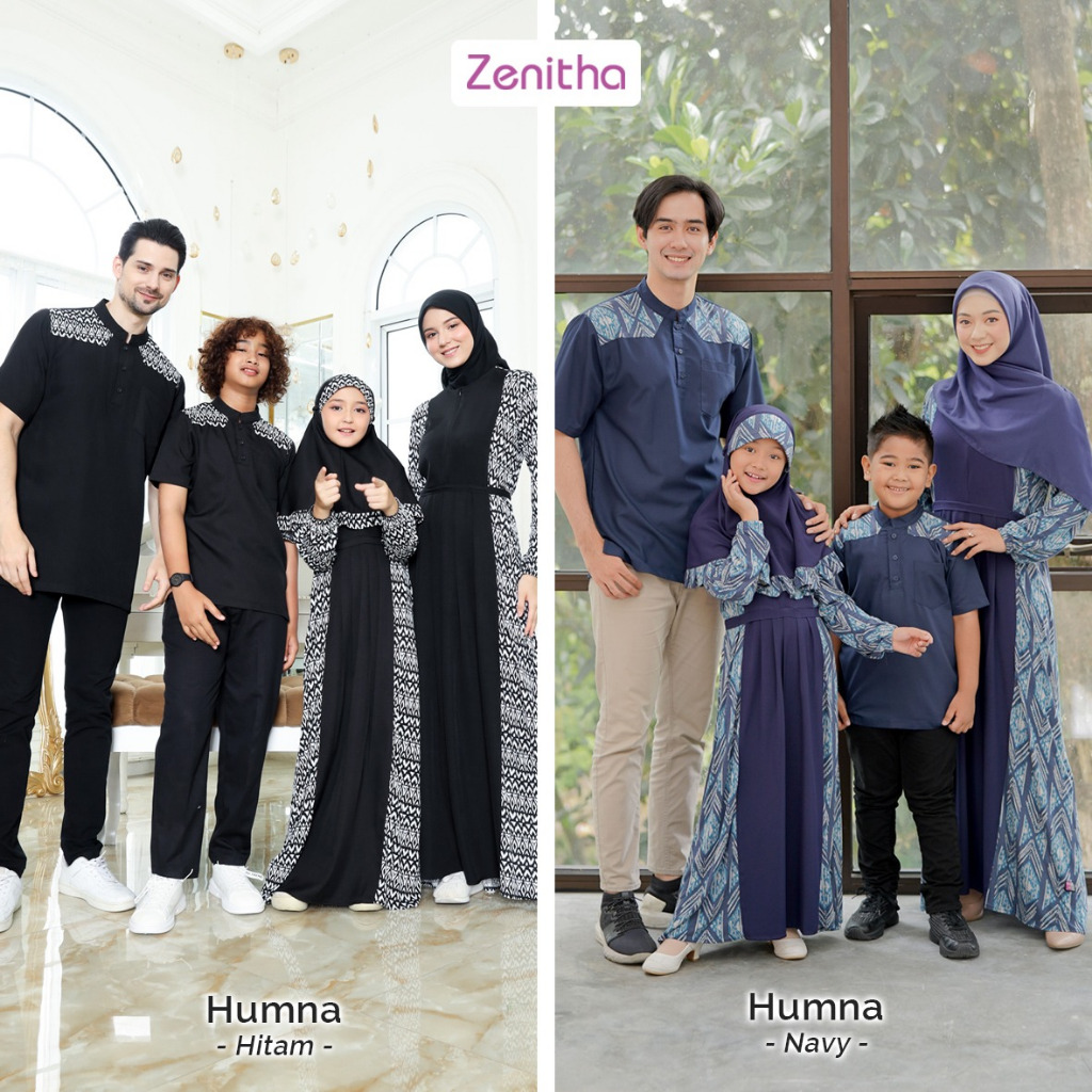 Jual Zenitha Sarimbit Humna Hitam/Navy - Sarimbit Keluarga Lebaran ...