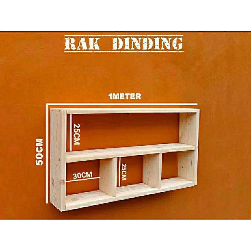 Jual rak dinding / rak kayu / rak tempel / panjang 1 meter | Shopee ...