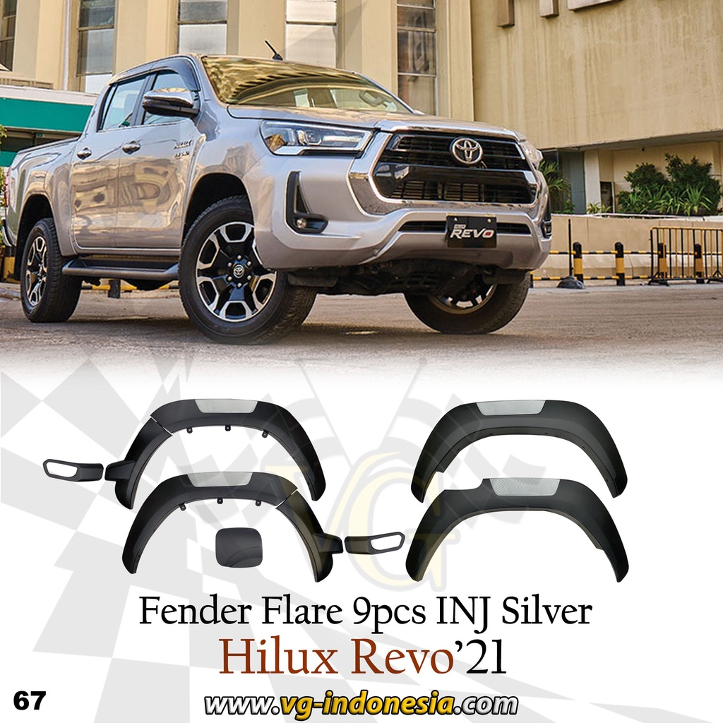 Jual HILUX 2021 - 2024 FENDER SILVER OVER FENDER FLARE 9pcs | Shopee ...