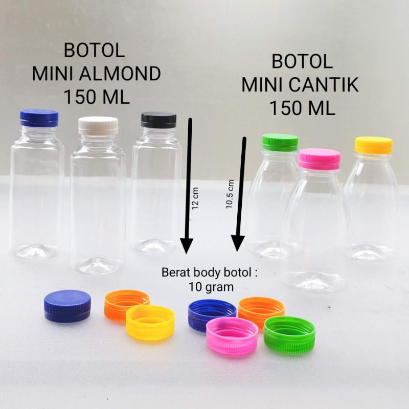 Jual BOTOL MINI CANTIK 150 ML / MINI ALMOND 150 ML | Shopee Indonesia