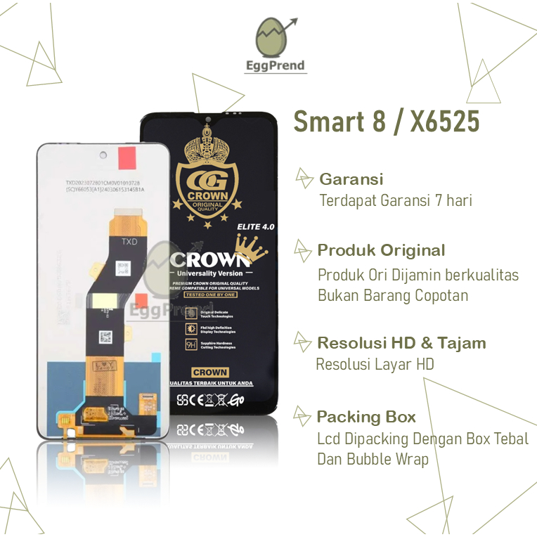 Jual LCD TOUCHSCREEN INFINIX SMART 8 X6525 / SMART 8 PRO X6525B / X6526 ...