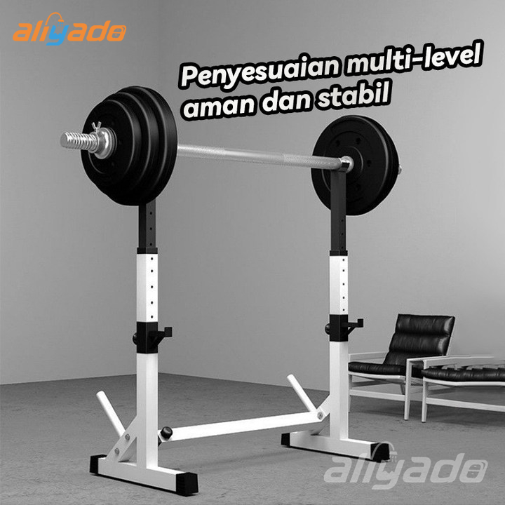 Jual Mobile Squat Stand Adjustable BenchPress Rack Tiang Rak Barbel ...