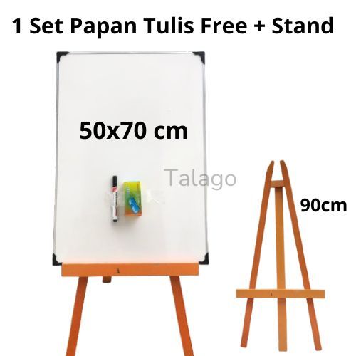 Jual 1 Set Papan Tulis 50x70 cm + Stand / Penyangga Free Spidol ...