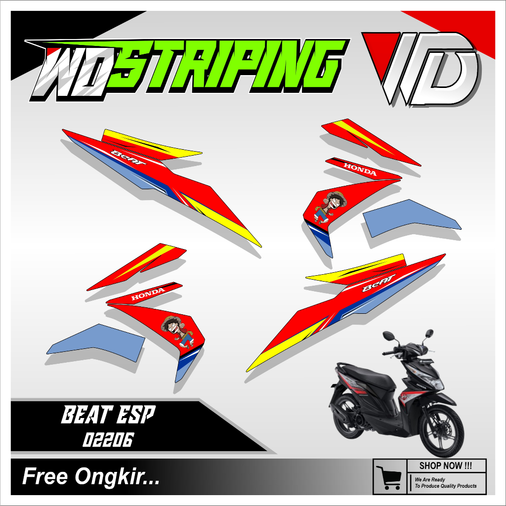 Jual 02206 Striping sticker setiker stiker motor Honda BeAT 2024 2025 ...