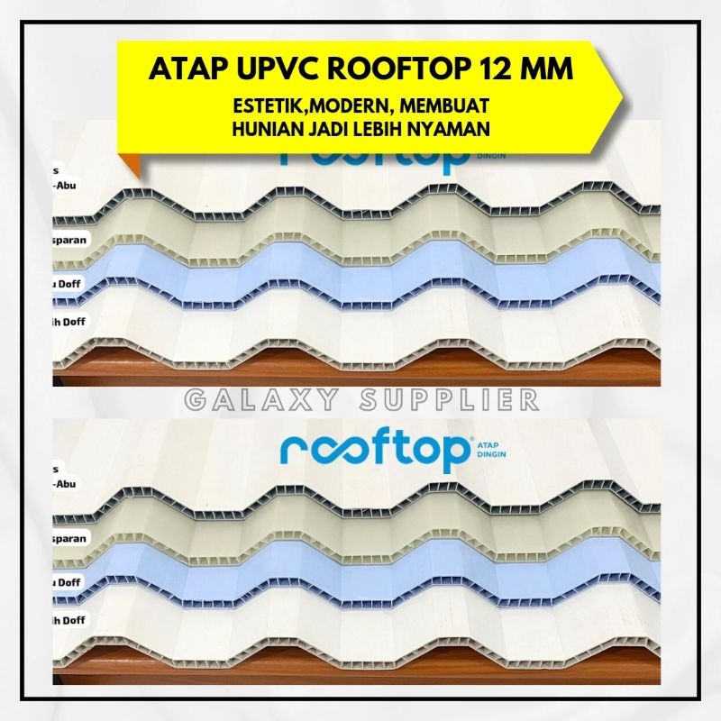 Jual ATAP UPVC DOUBLE LAYER SEMI TRANSPARAN 12MM ROOFTOP HARGA PER ...