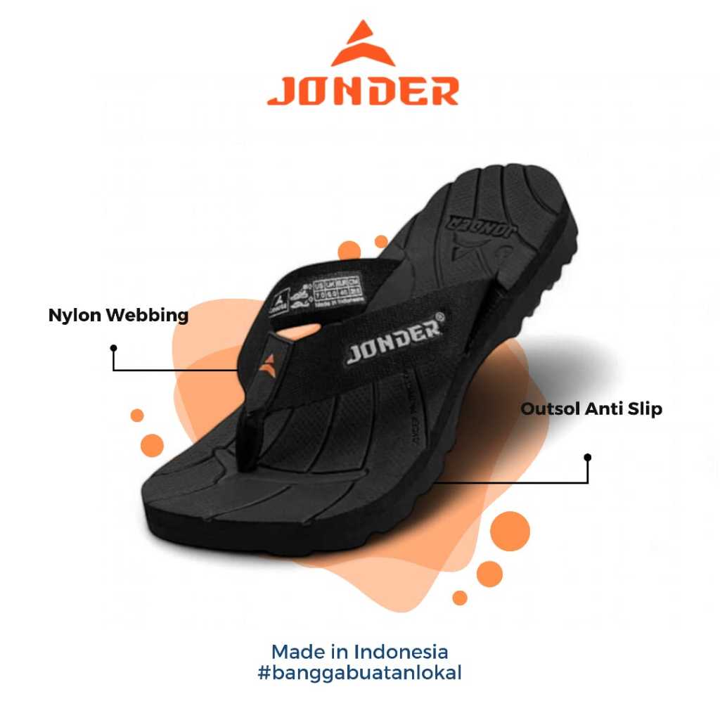 Jual JONDER - Sandal Gunung Jepit Outdoor Tiger Full Black Premium Anti ...