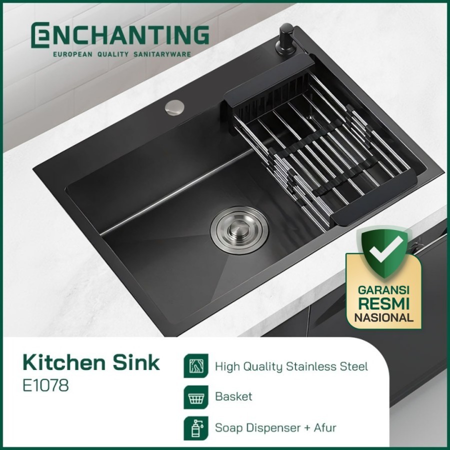 Jual Kitchen Sink / Bak Cuci Piring Stainless Europe Enchanting E1078 | Shopee Indonesia