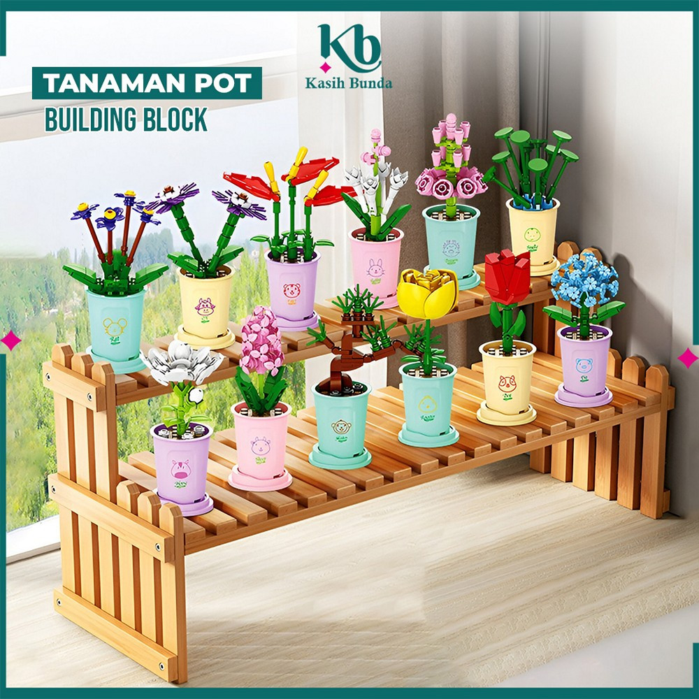 Jual Mainan Anak DIY Florist Tanaman Pot Building Block / Mainan ...
