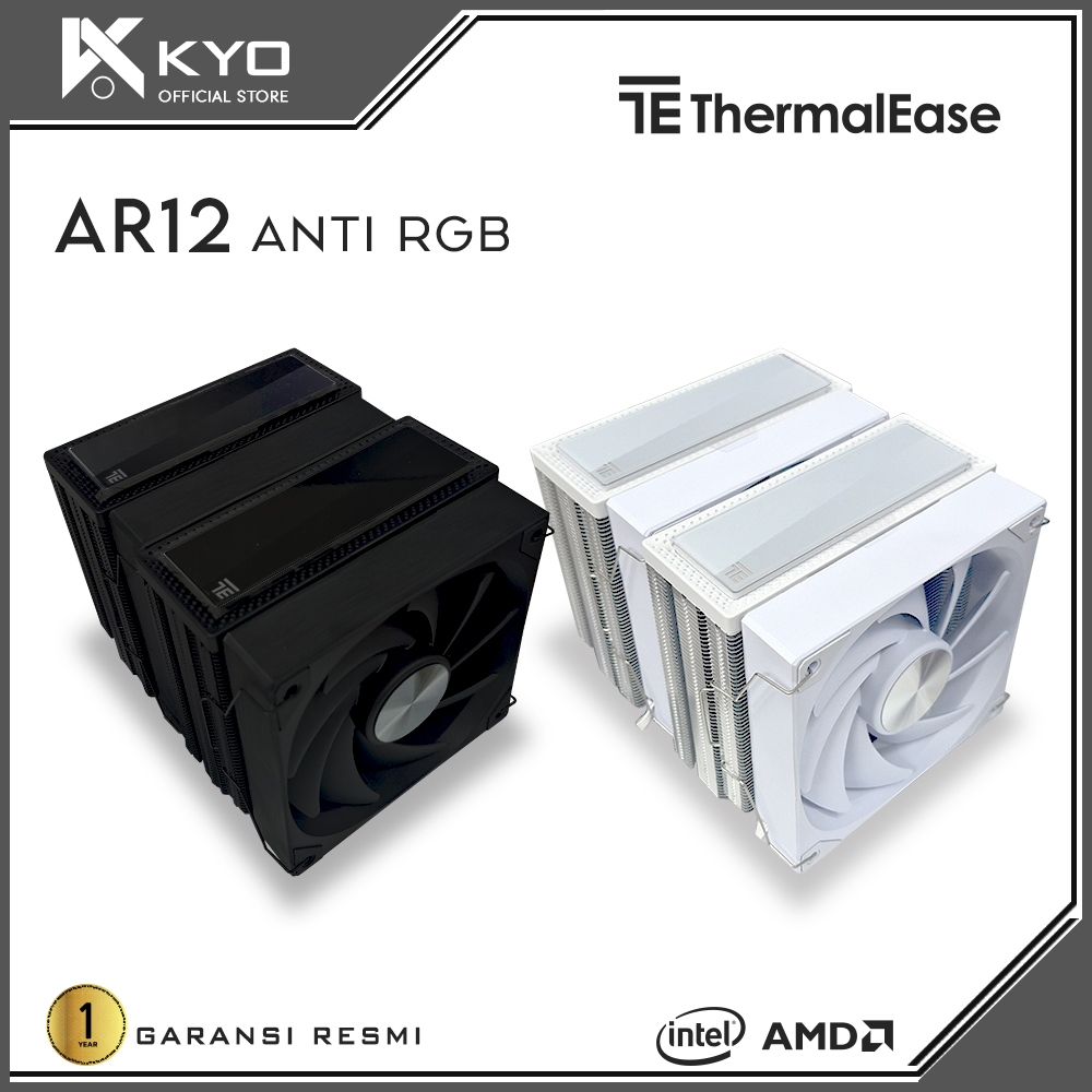 Jual KYO ThermalEase ANTI RGB AR12 Solid Black White Cpu Cooler ANTI ...