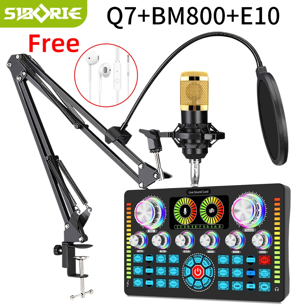 Jual Siborie【Free headset】BM800+Q7 sound card FULL SET Cantilever ...