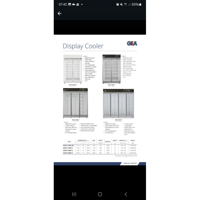Jual Showcase gea 4 pintu expo 2500 ic | Shopee Indonesia