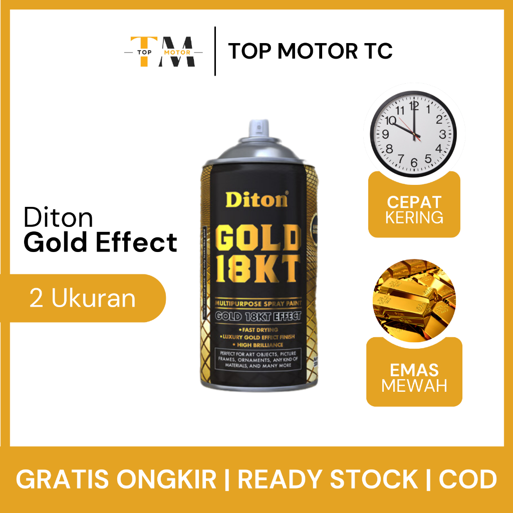 Jual Diton Premium Gold Effect (Gold 18KT) | Cat Semprot Pilox Emas ...