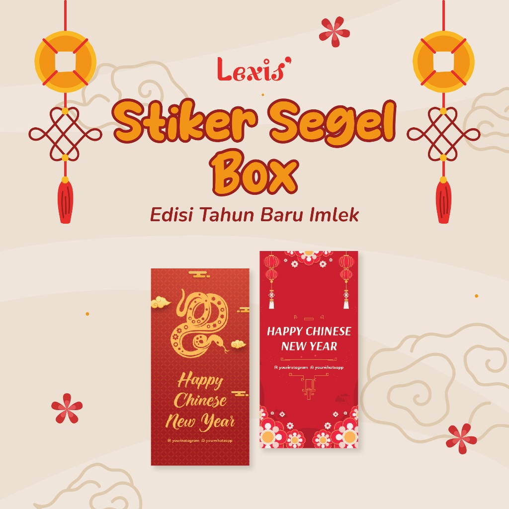 Jual Cetak Stiker Segel Kotak Box Edisi Imlek Tahun Baru China CNY 2025 ...