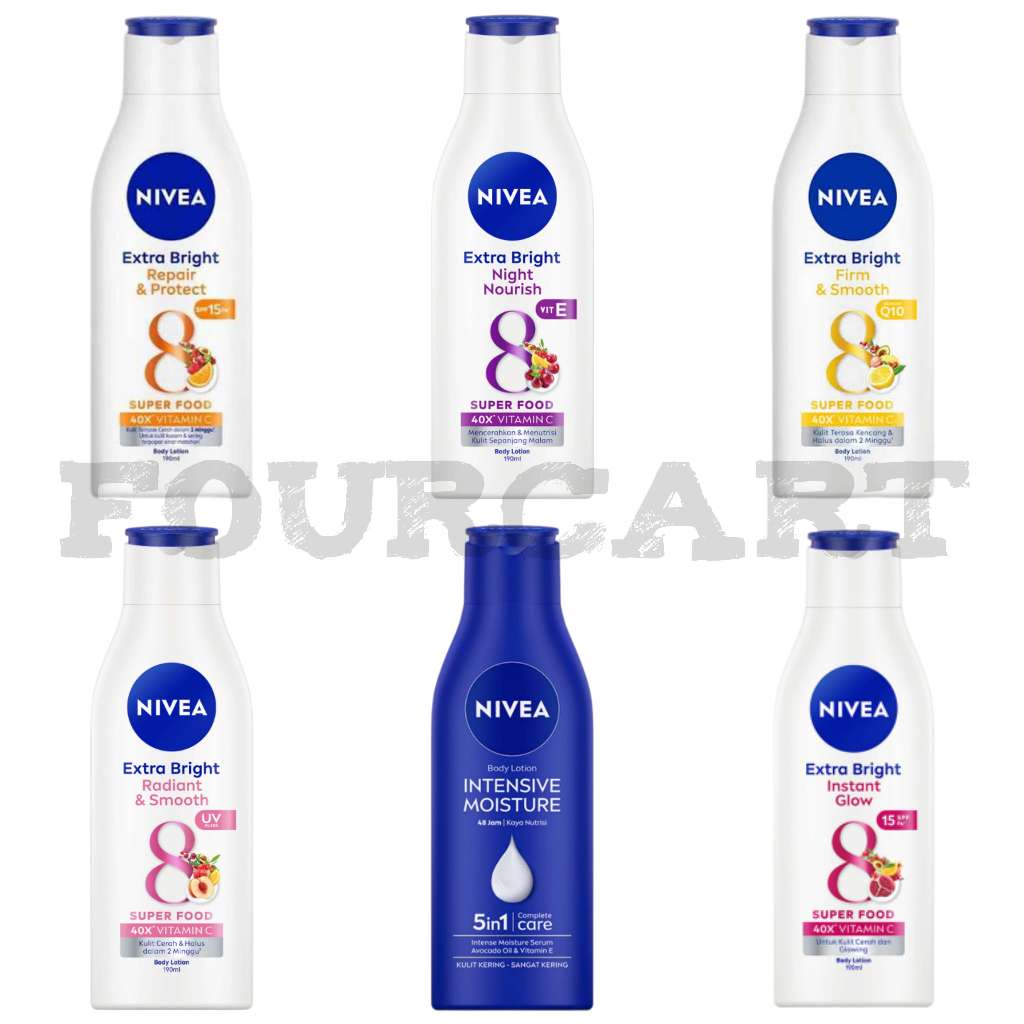Jual Nivea Body Lotion Super Food Extra Bright | Intensive Moisture 190ml | Shopee Indonesia