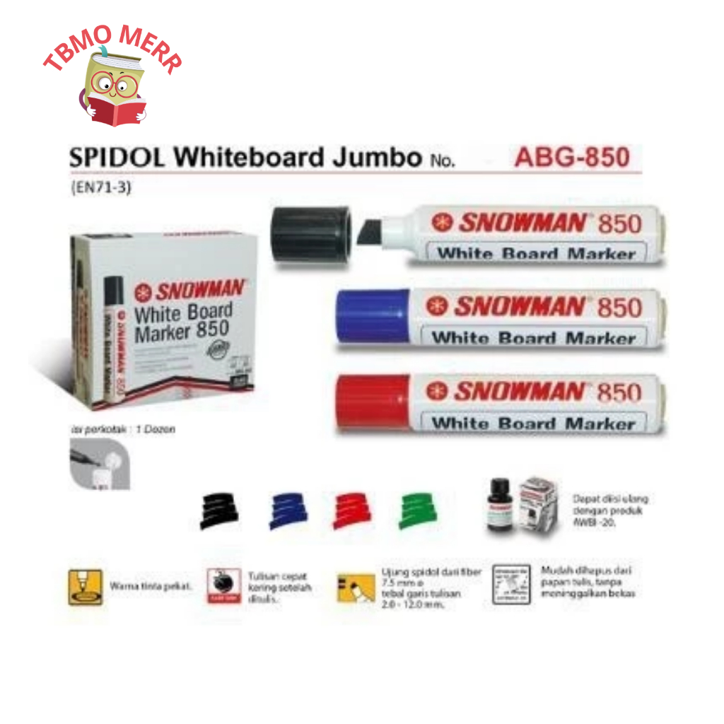 Jual Spidol Snowman Jumbo Whiteboard 850 - Spidol Snowman | Shopee ...