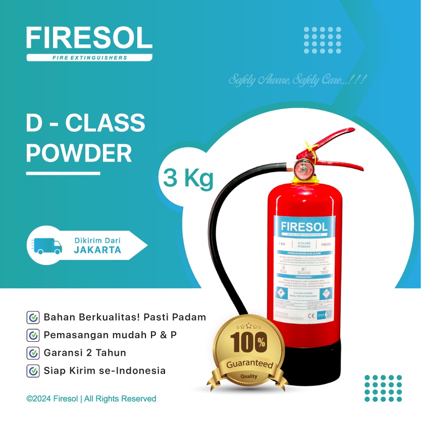 Jual APAR D-Class Powder 3 Kg Firesol / APAR 3 Kg Logam | Shopee Indonesia