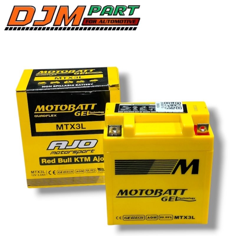 Jual AKI KERING MOTOBATT MTX3L RX KING NINJA R GL PRO ORIGINAL 12V 3AH ...