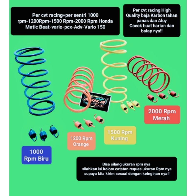 Jual Per cvt racing+per sentri 1000 rpm-1200 Rpm-1500 Rpm-2000 Rpm ...