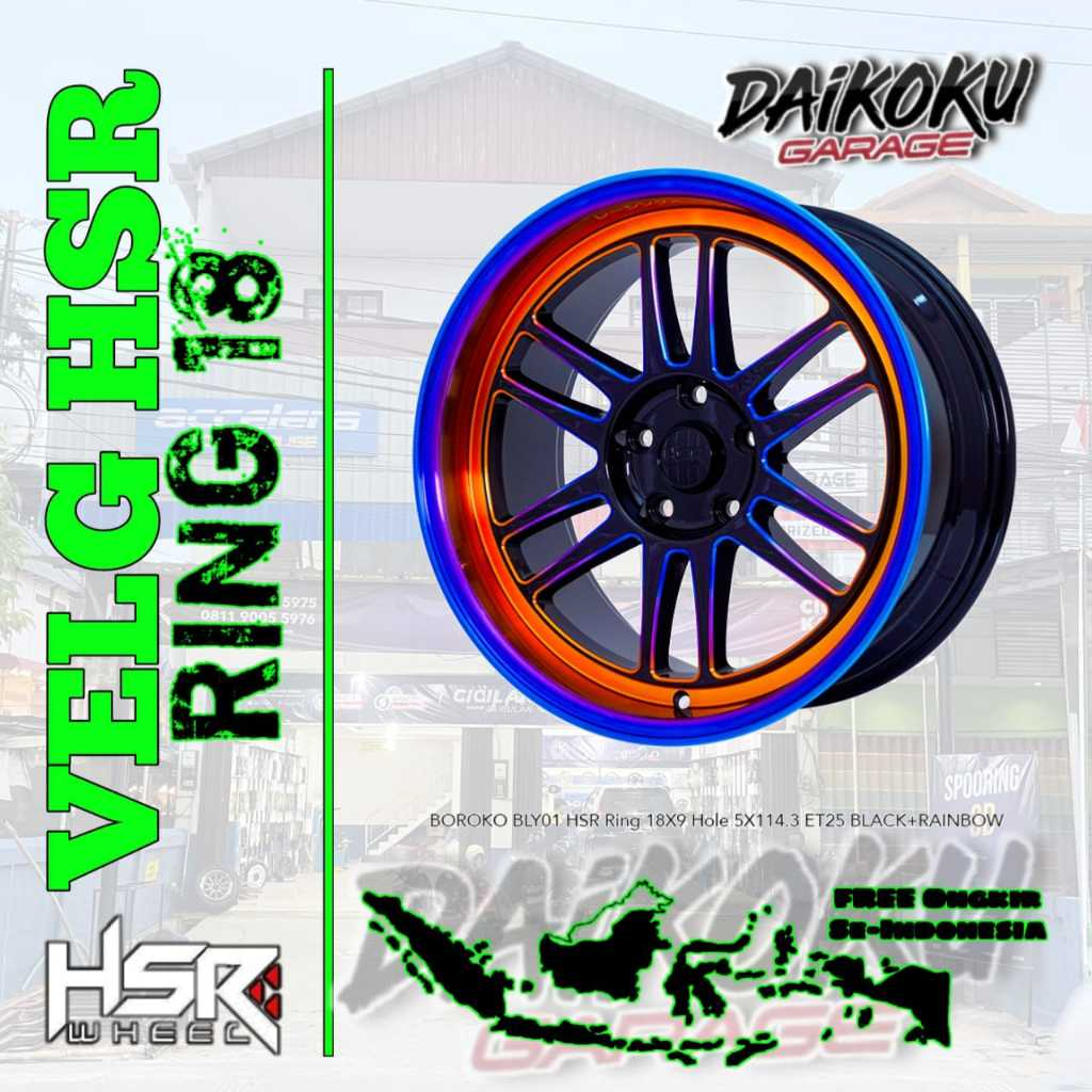 Jual Velg Mobil Samlong HSR WHEEL BOROKO BLY01 Rainbow Ring 18 Baut 5x114,3 (Innova,Hrv,Xpander ...