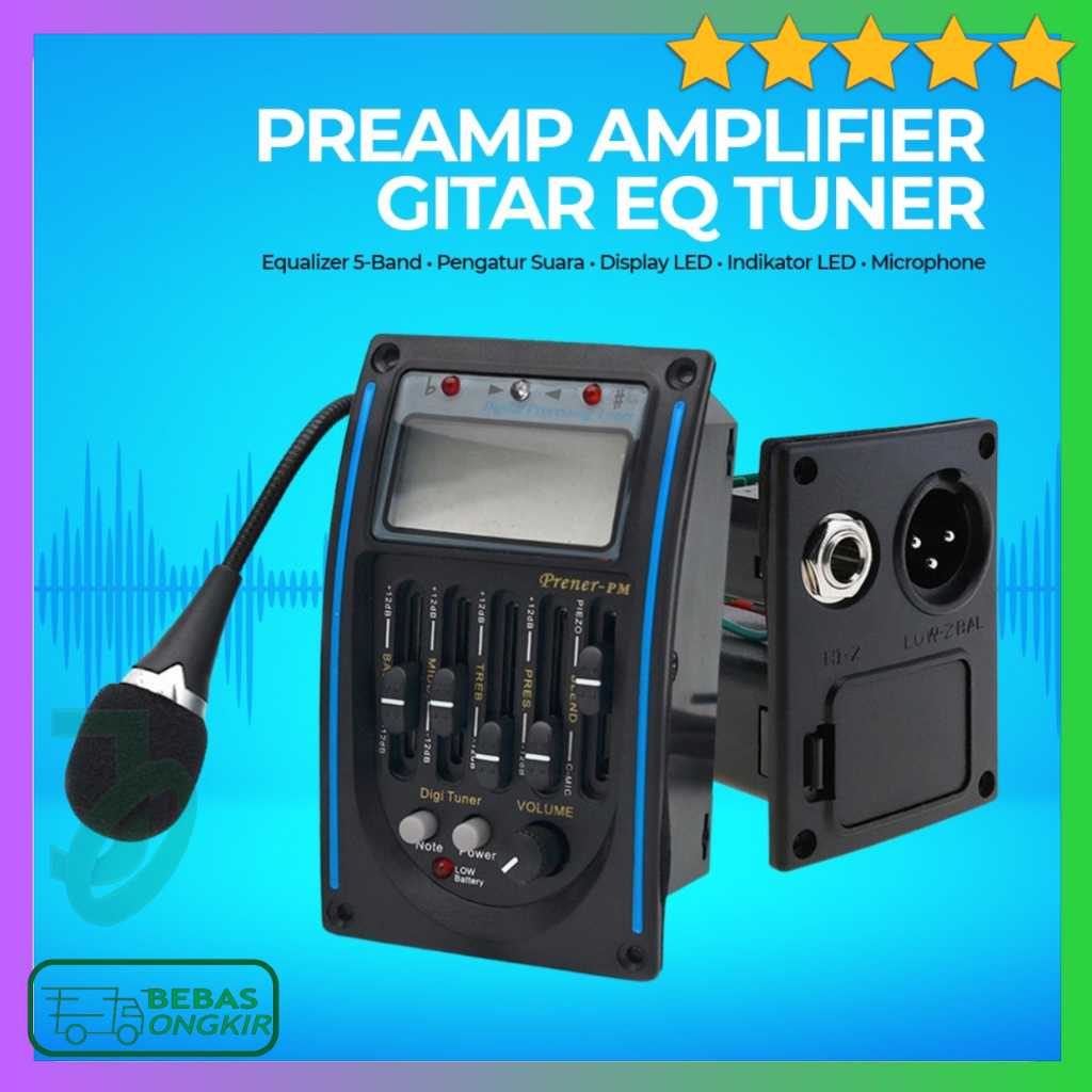 Jual Preamp Amplifier Gitar EQ Tuner Dengan Microphone Prener-PM LC-5 | Shopee Indonesia