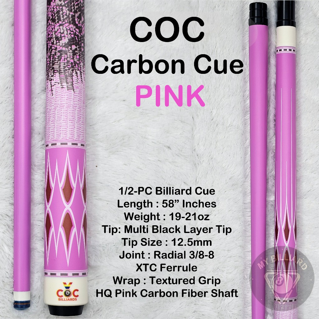 Jual Carbon Cue COC Pink Billiard Stick - Stik Billiar 12.5 mm bukan ...