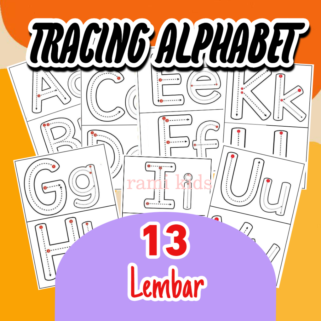 Jual [TERMURAH] Worksheet Anak Tracing Abjad Alfabet Alphabet/Menebalkan Huruf Untuk Paud dan TK ...