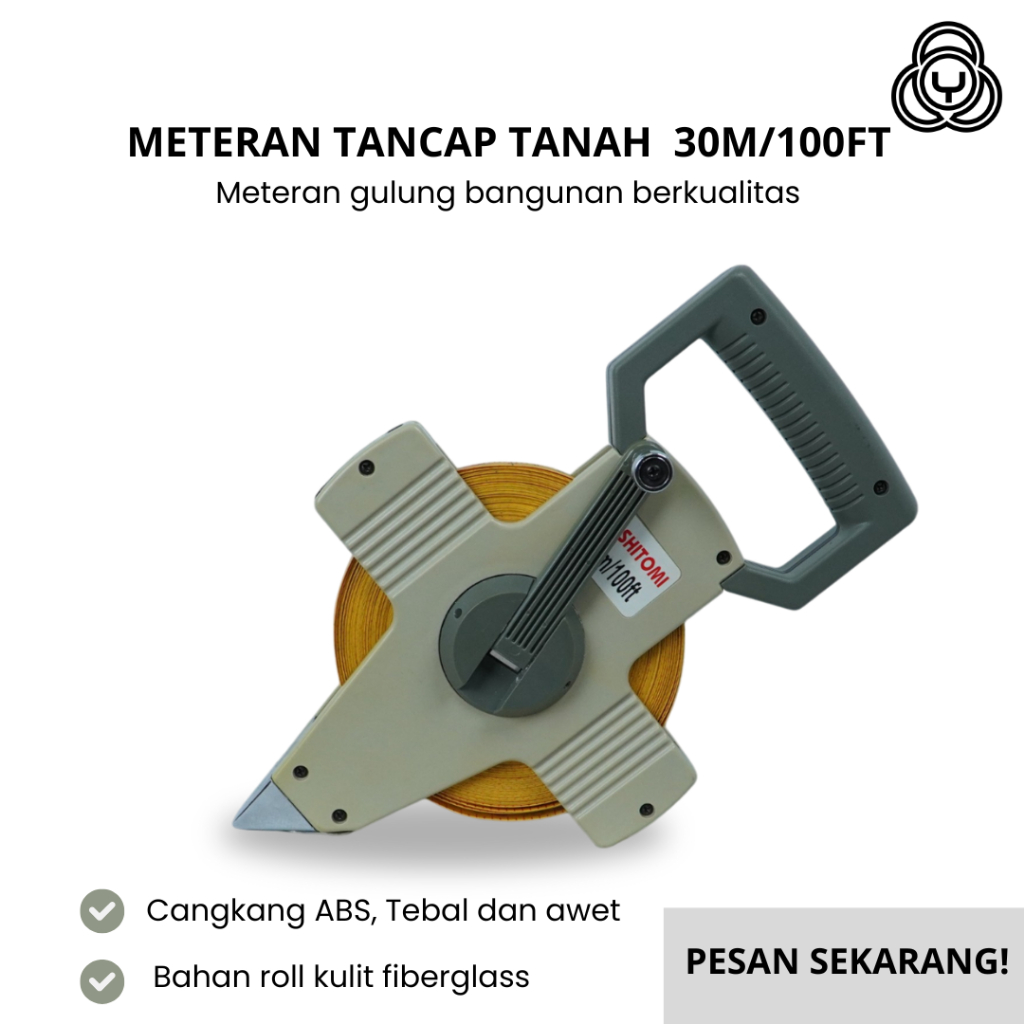 Jual METERAN ROLL TANCAP TANAH 30M/100FT FIBERGLASS TAPE MEASURE ...