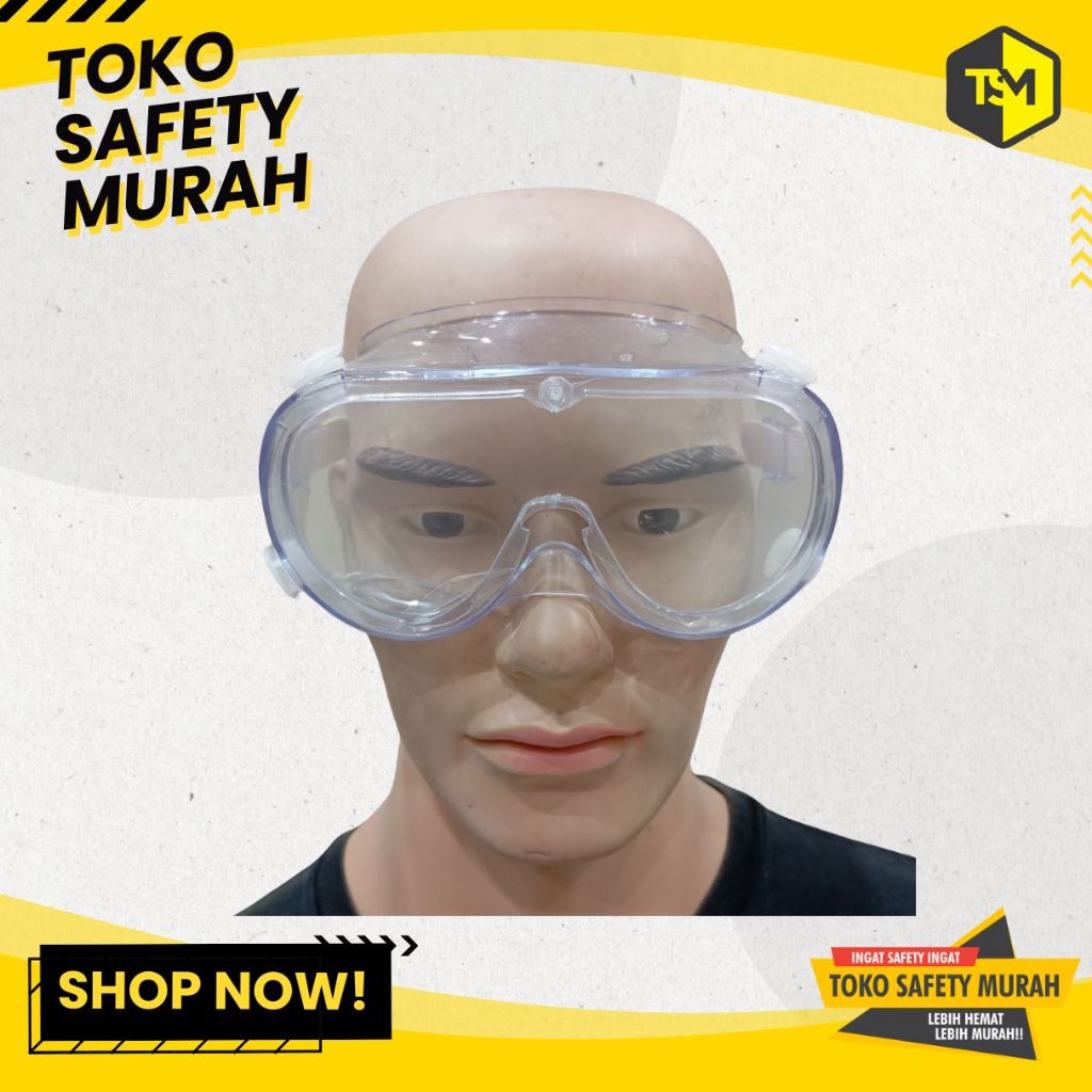 Jual Kacamata Safety Goggles Bening Clear / Kacamata Medis / Kacamata ...